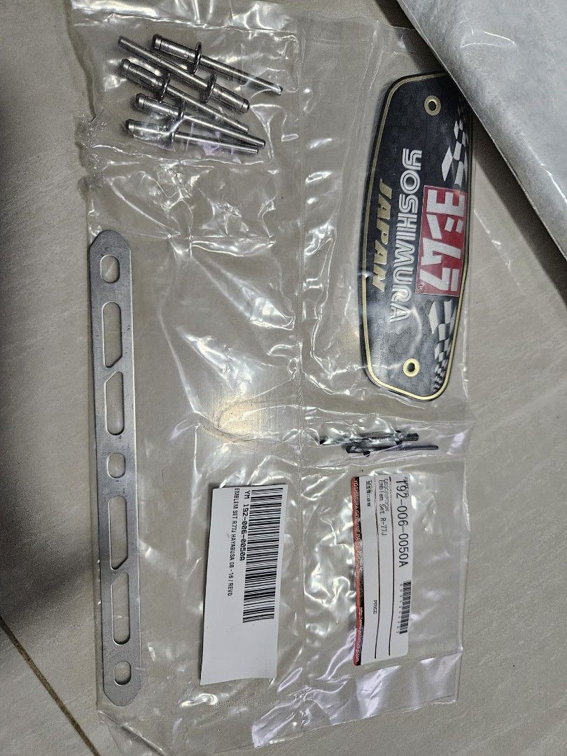 Exhaust fibre & Yoshimura emblem, Motorcycles, Motorcycle Accessories ...