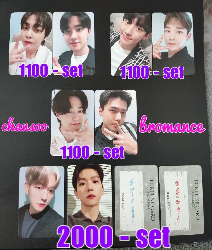EXO Photocard sets - EXOclock, Cream Soda Trading Cards, Everline POB ...