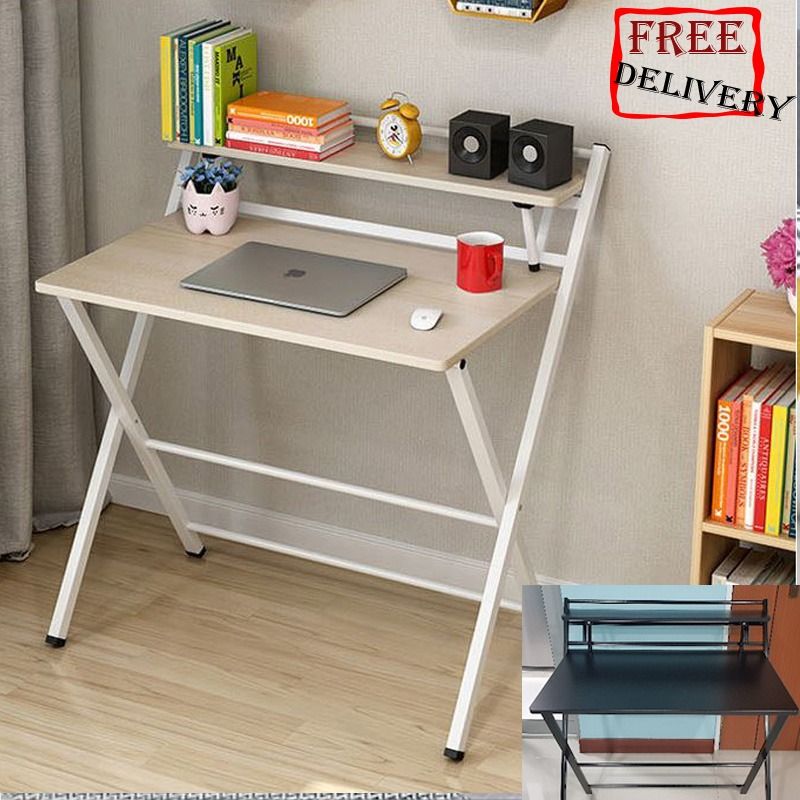 Foldable Study Desk Office Desk Study Table, Furniture & Home Living, Furniture, Tables & Sets ...