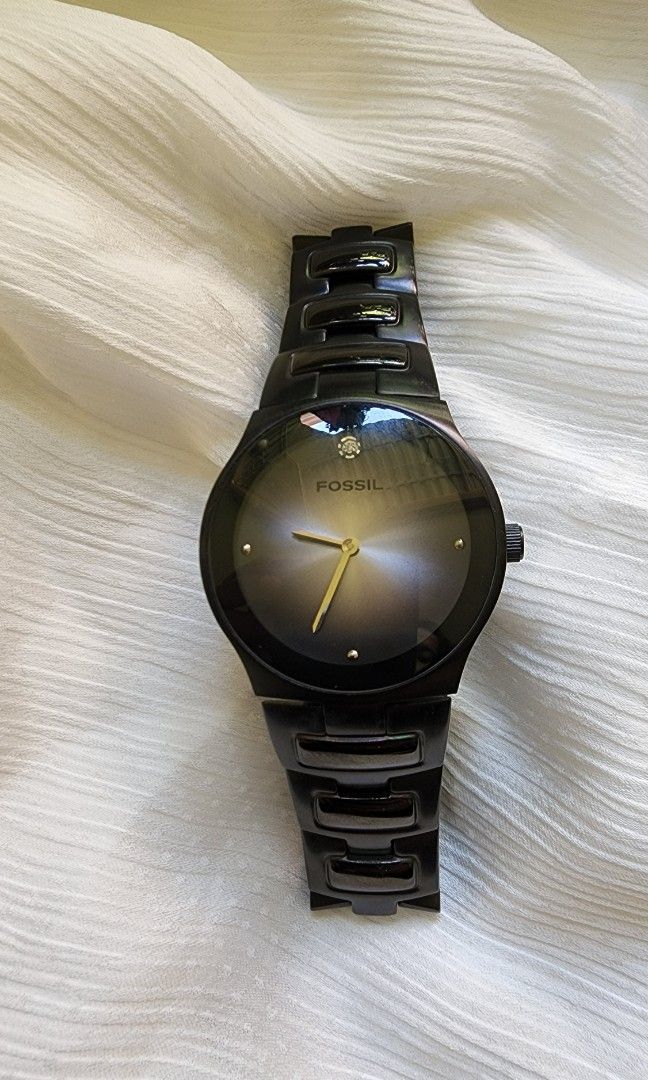FOSSIL ARKITEKT FS-4166 All Black, Fesyen Wanita, Jam Tangan di Carousell