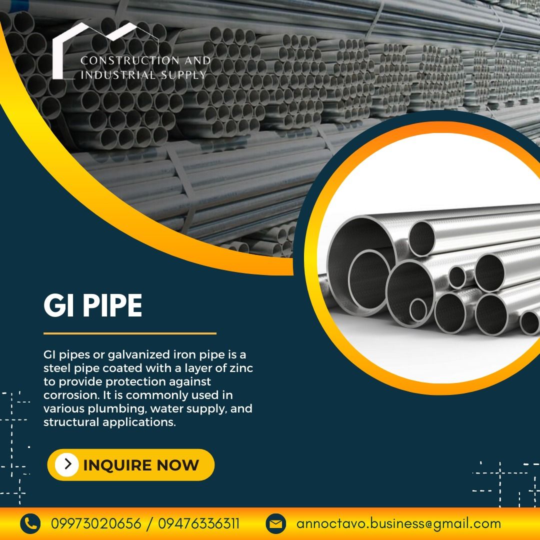 Galvanized Iron Pipe | Galvanized Steel | Tubo | Metals | GI Pipes ...