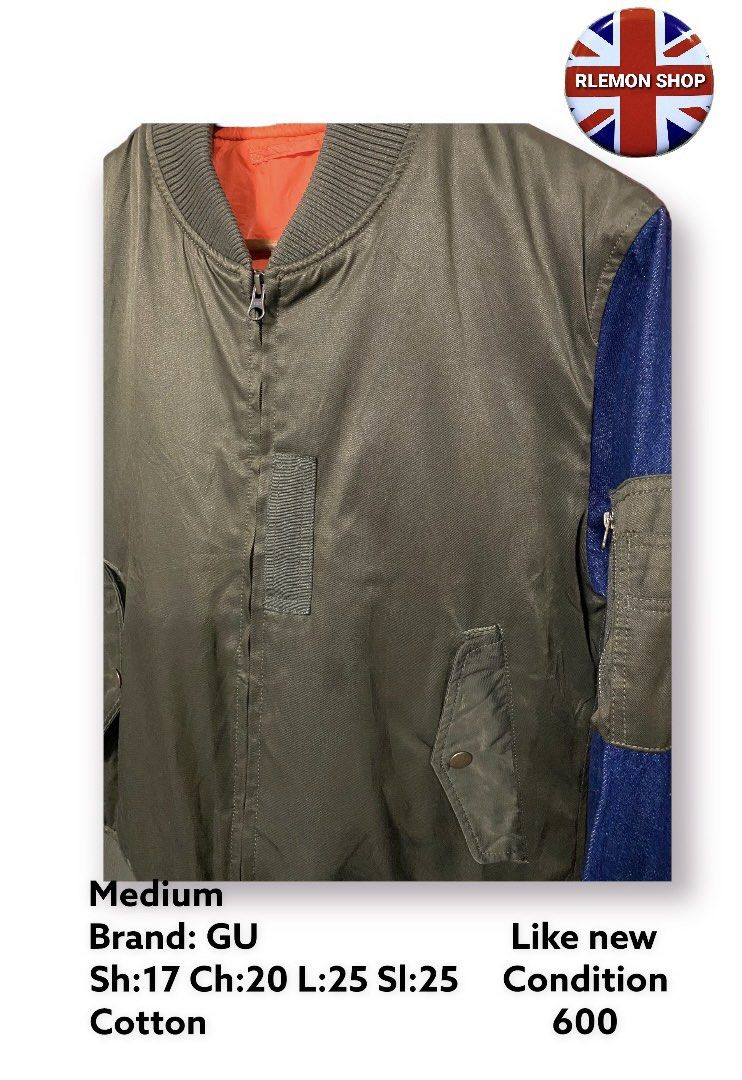 GU Bomber Denim Sleeve Jacket, Men's Fashion, Coats, Jackets and ...