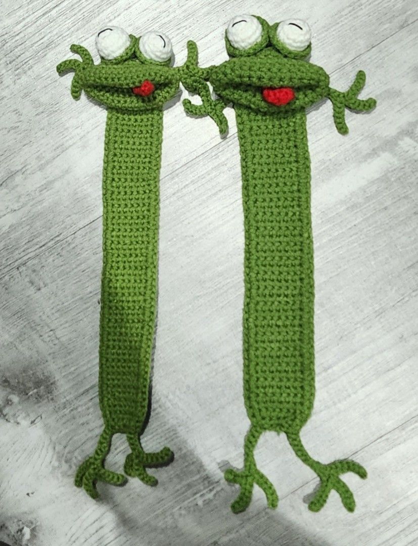 Handmade crochet frog bookmark, Hobbies & Toys, Stationery & Craft ...