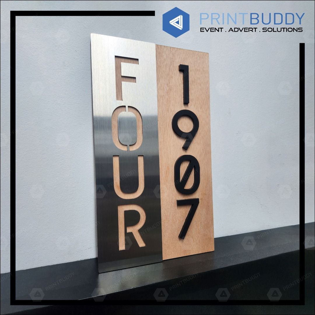 Home House unit number signage, Furniture & Home Living, Home Decor ...