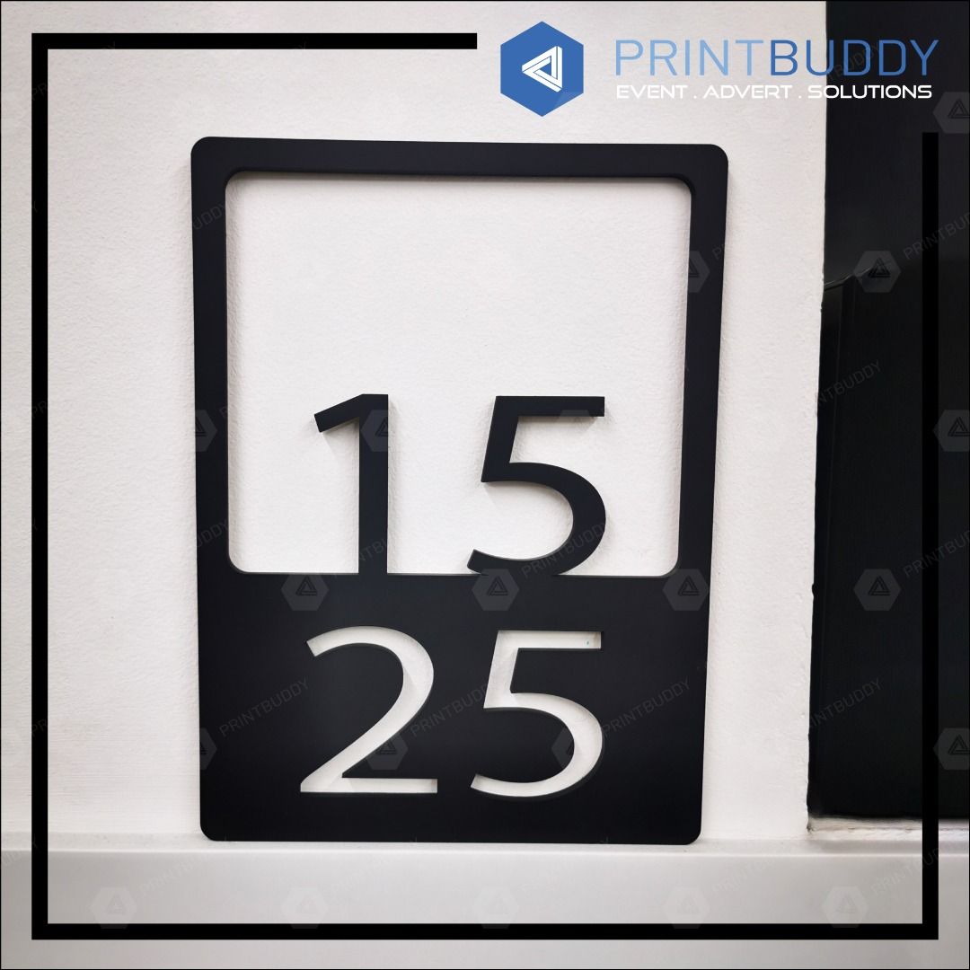 Home House unit number signage, Furniture & Home Living, Home Decor ...