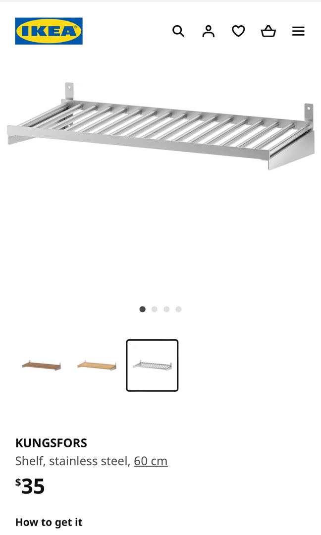 IKEA kungsfors steel rack, Furniture & Home Living, Bathroom & Kitchen ...