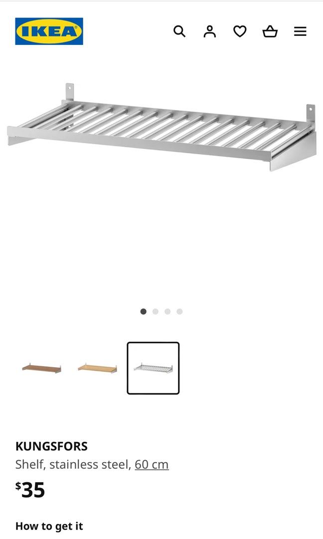 IKEA kungsfors steel rack, Furniture & Home Living, Bathroom & Kitchen ...