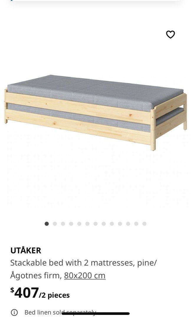 IKEA stackable bed, Furniture & Home Living, Furniture, Bed Frames ...