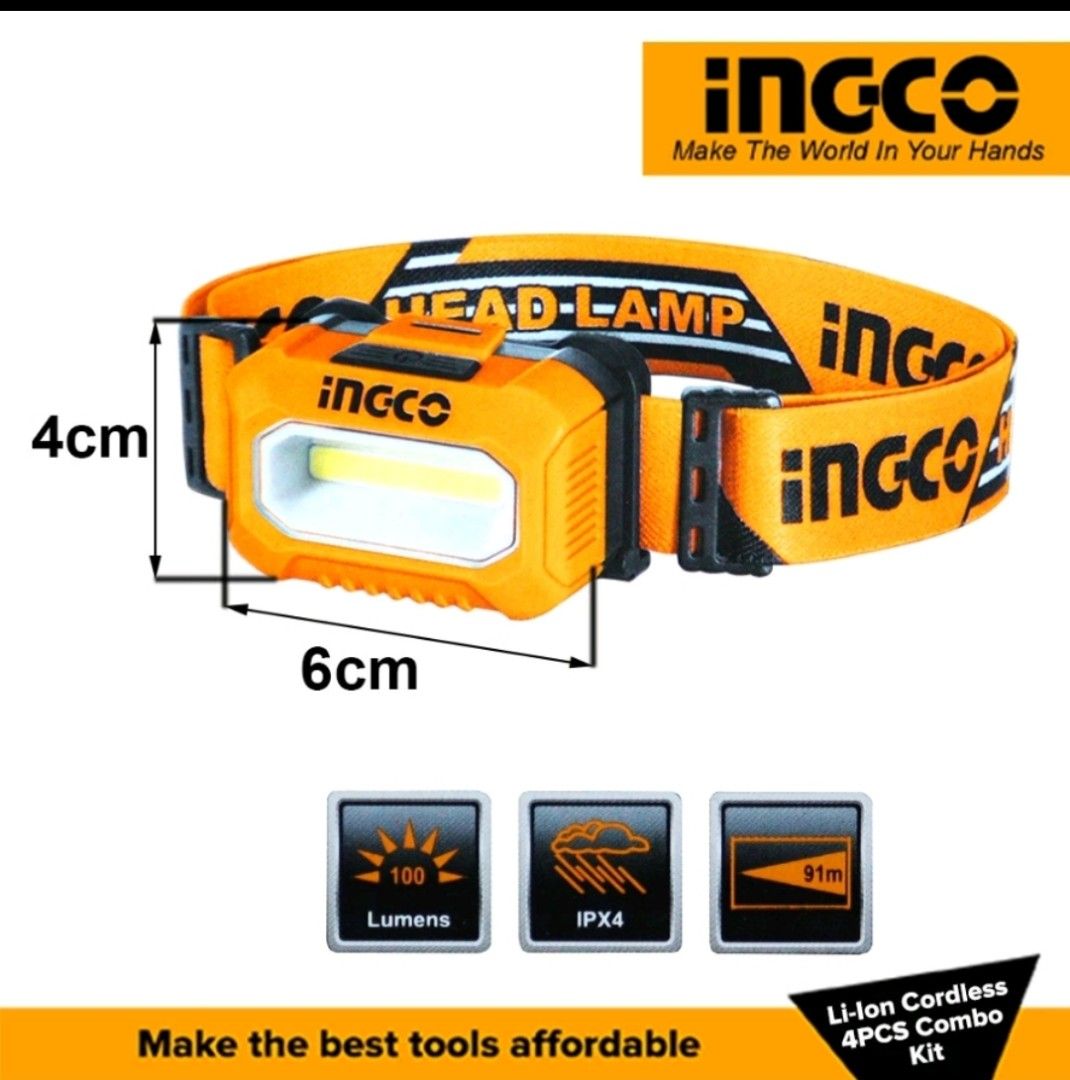 INGCO Cordless 4PCS Combo Kit Set - 12V Cordless Drill, Glue Gun ...