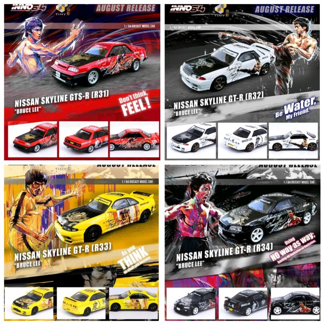 Inno64 X Tiny Nissan Skyline GT-R31 / R32 / R33 / R34 Bruce Lee ...