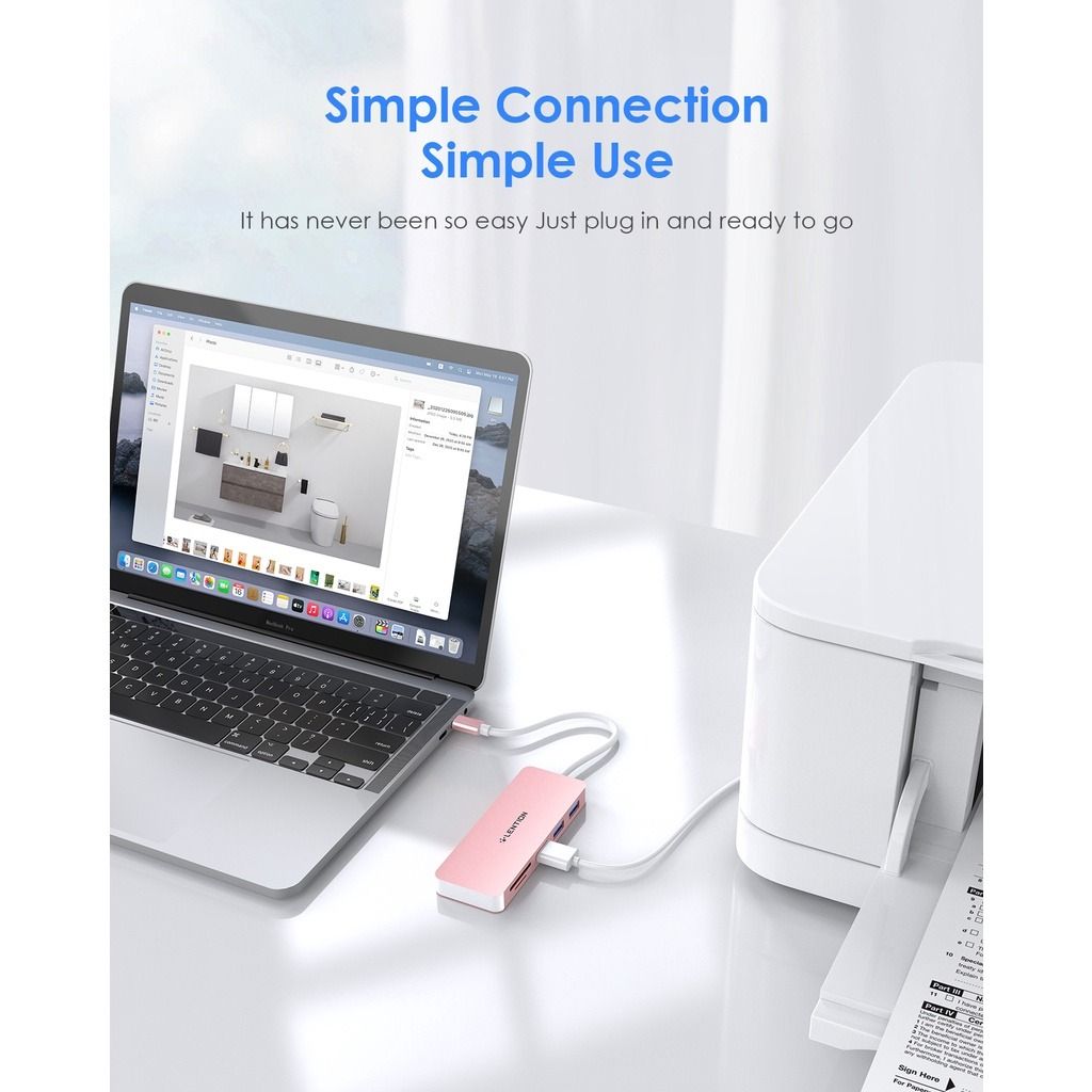 LENTION C15 3USB-C Hub 3.0 TypeC HDMI Docking Station SD Card Adapter ...