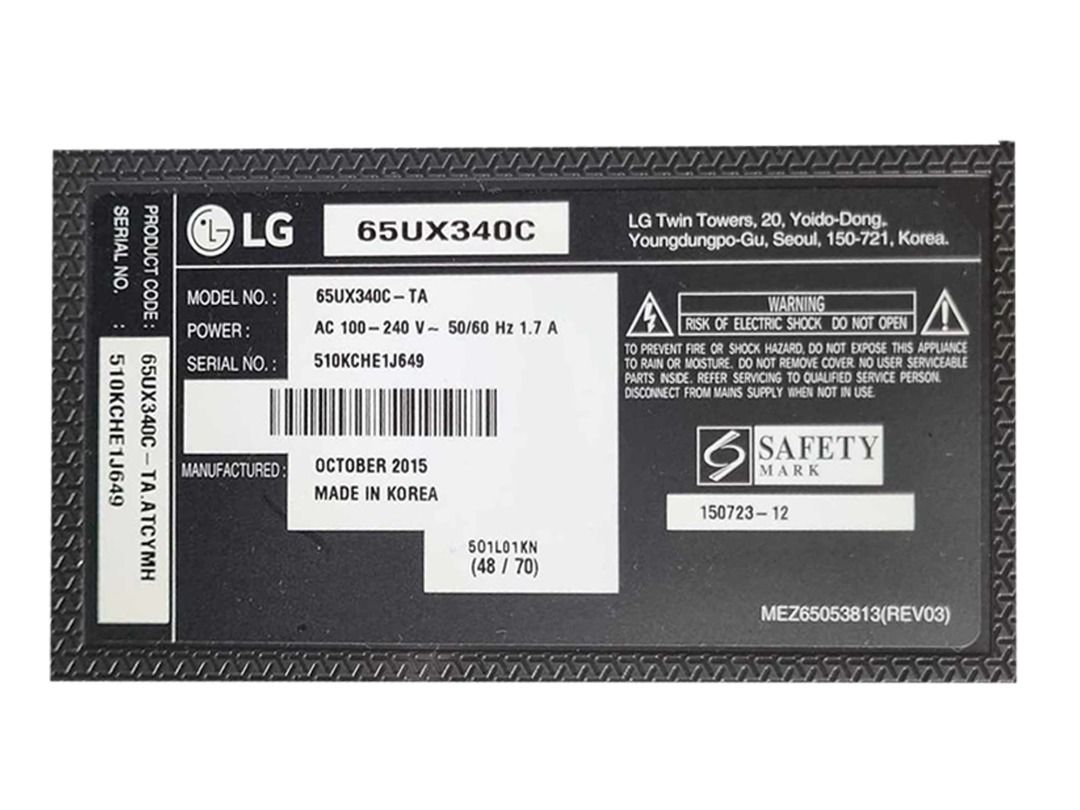 LG 65 inch TV - 65UX340C Series, TV & Home Appliances, TV & Entertainment, TV on Carousell