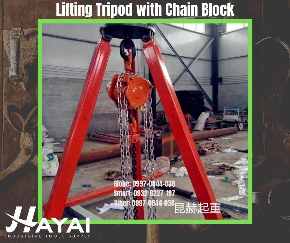 Lifting Tripod with Chain Block, Commercial & Industrial, Industrial ...