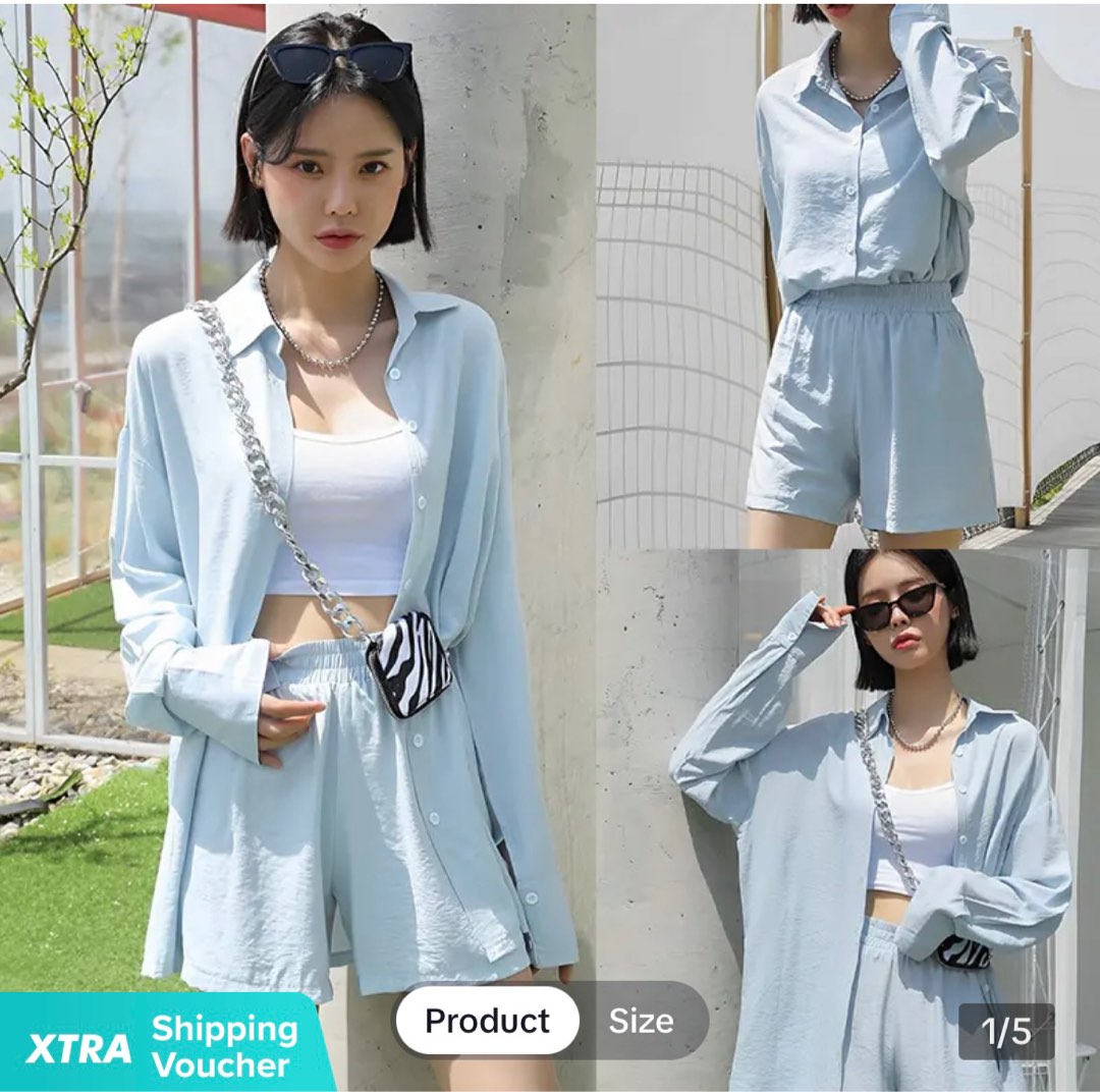 Light Blue Coords, Women's Fashion, Dresses & Sets, Sets or Coordinates ...