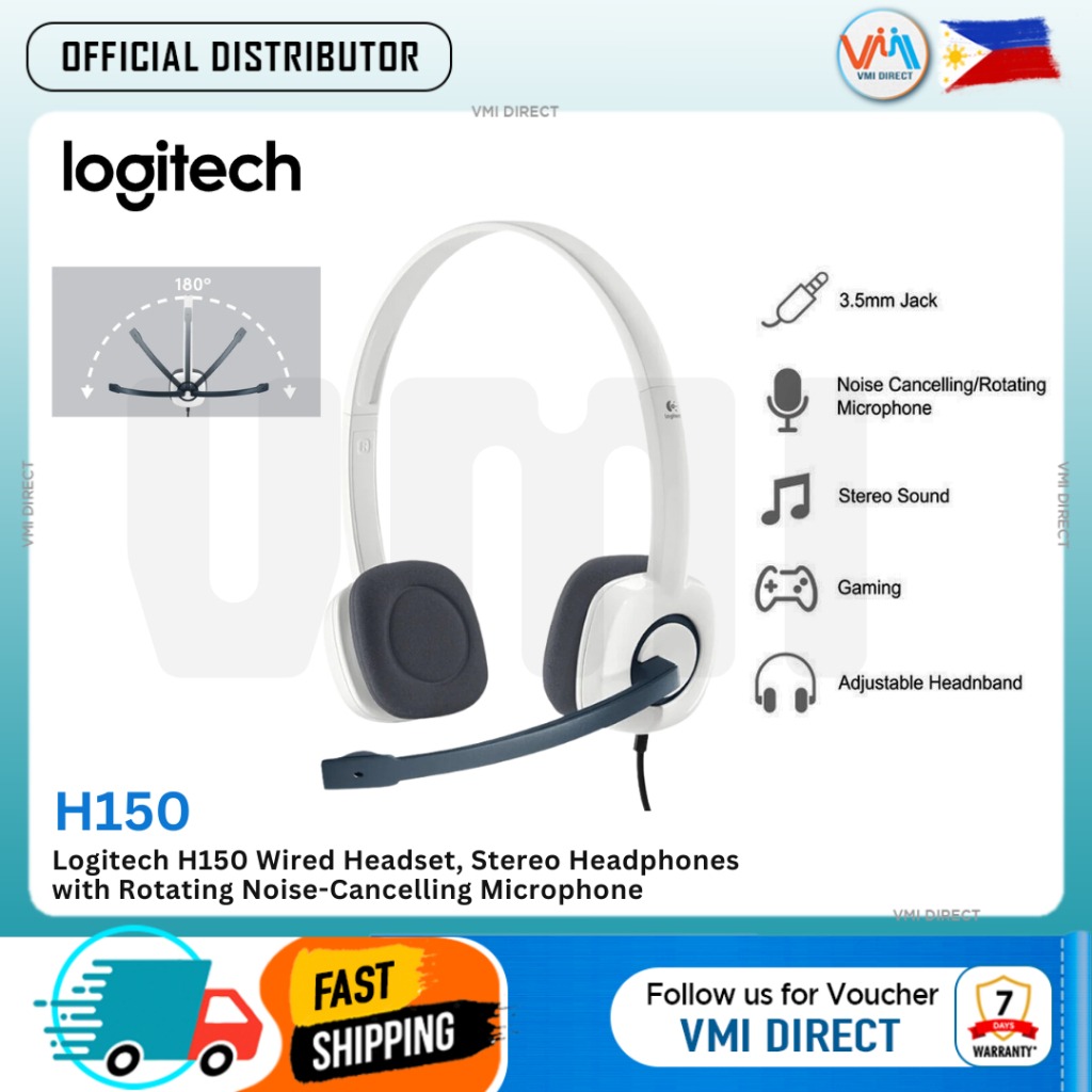 Logitech H150 Dual Plug Computer Headset With In-Line Control Noise ...
