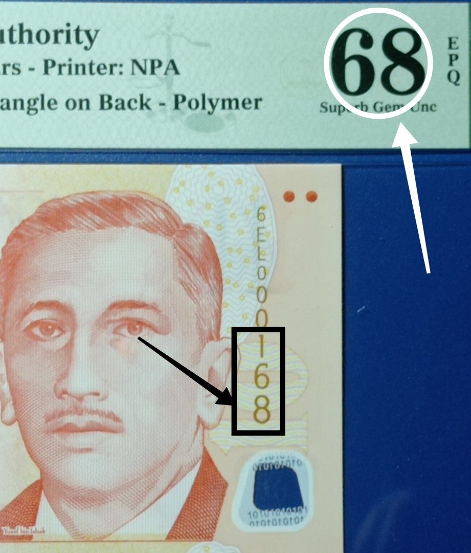 Lucky Number ooo 168 Singapore $10 UNC Note., Hobbies & Toys ...