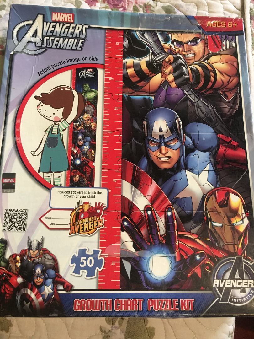 Marvel Avengers Growth Chart, Hobbies & Toys, Toys & Games on Carousell