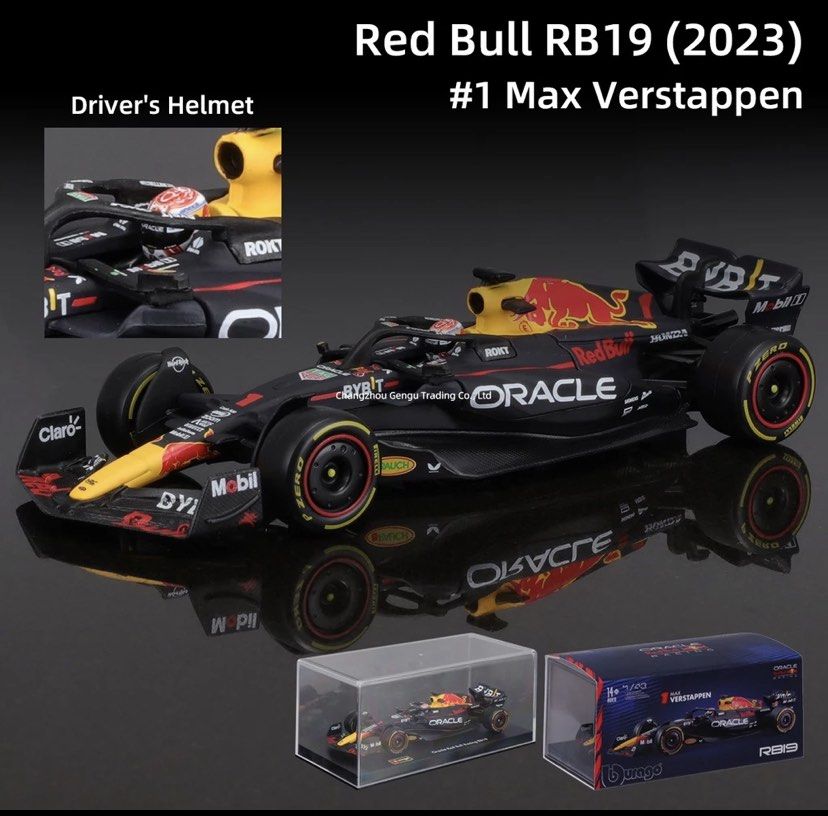 Max Verstapphen 2023 Red bull RB 19 Car Model (Helmet version), Hobbies ...