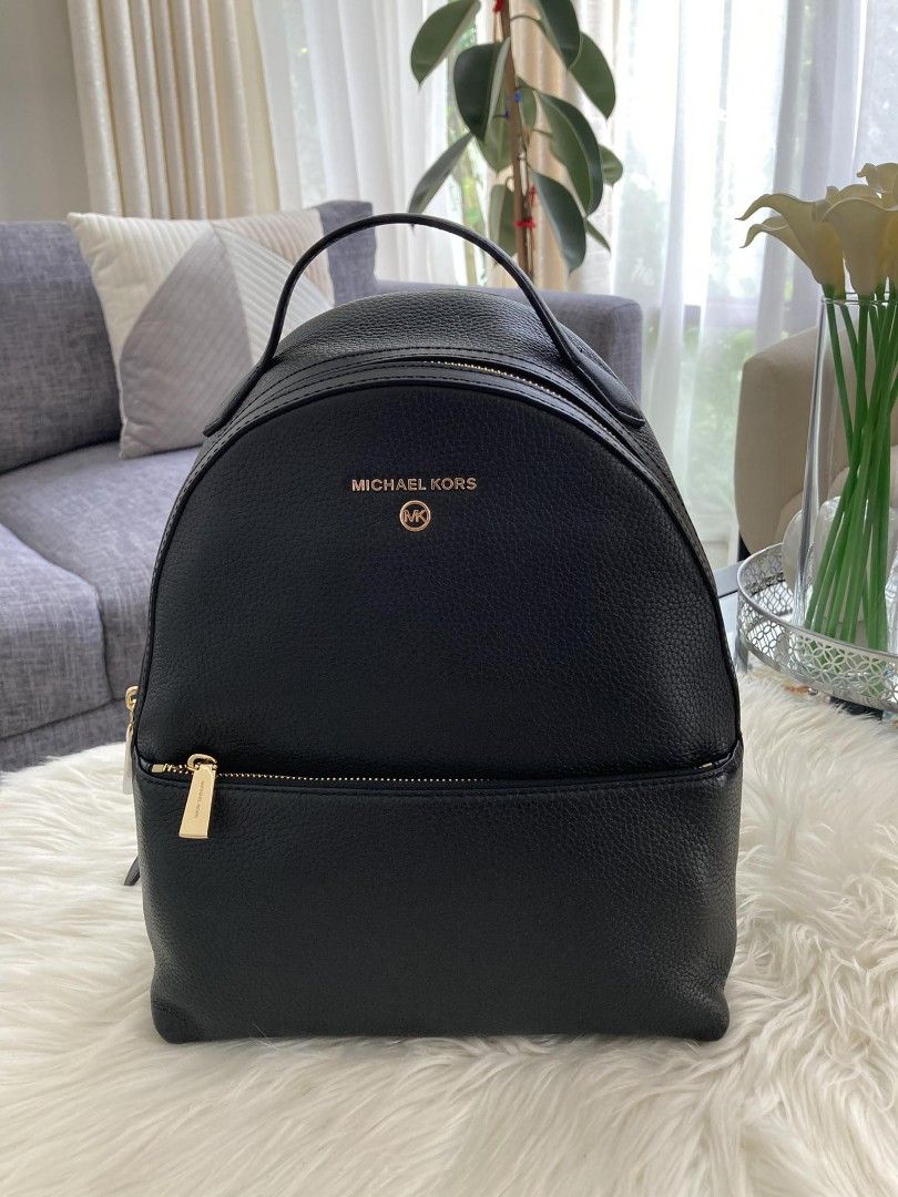 MICHAEL KORS Valerie Medium Pebbled Leather Backpack, Women's Fashion ...