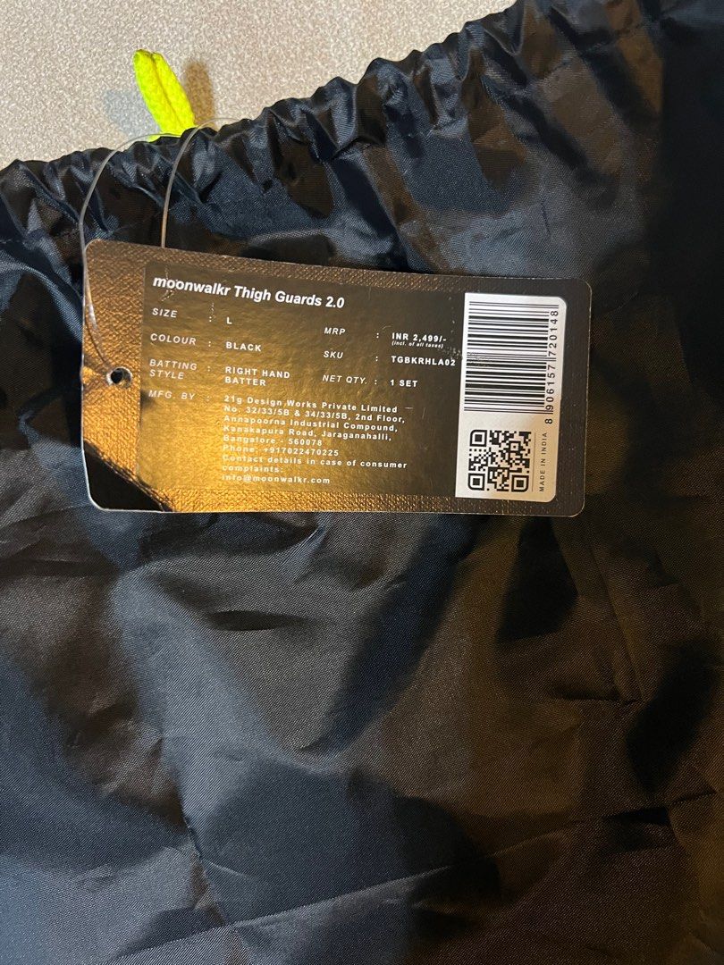 Moonwalkr cricket thigh guard 2.0 - Black color, Sports Equipment ...