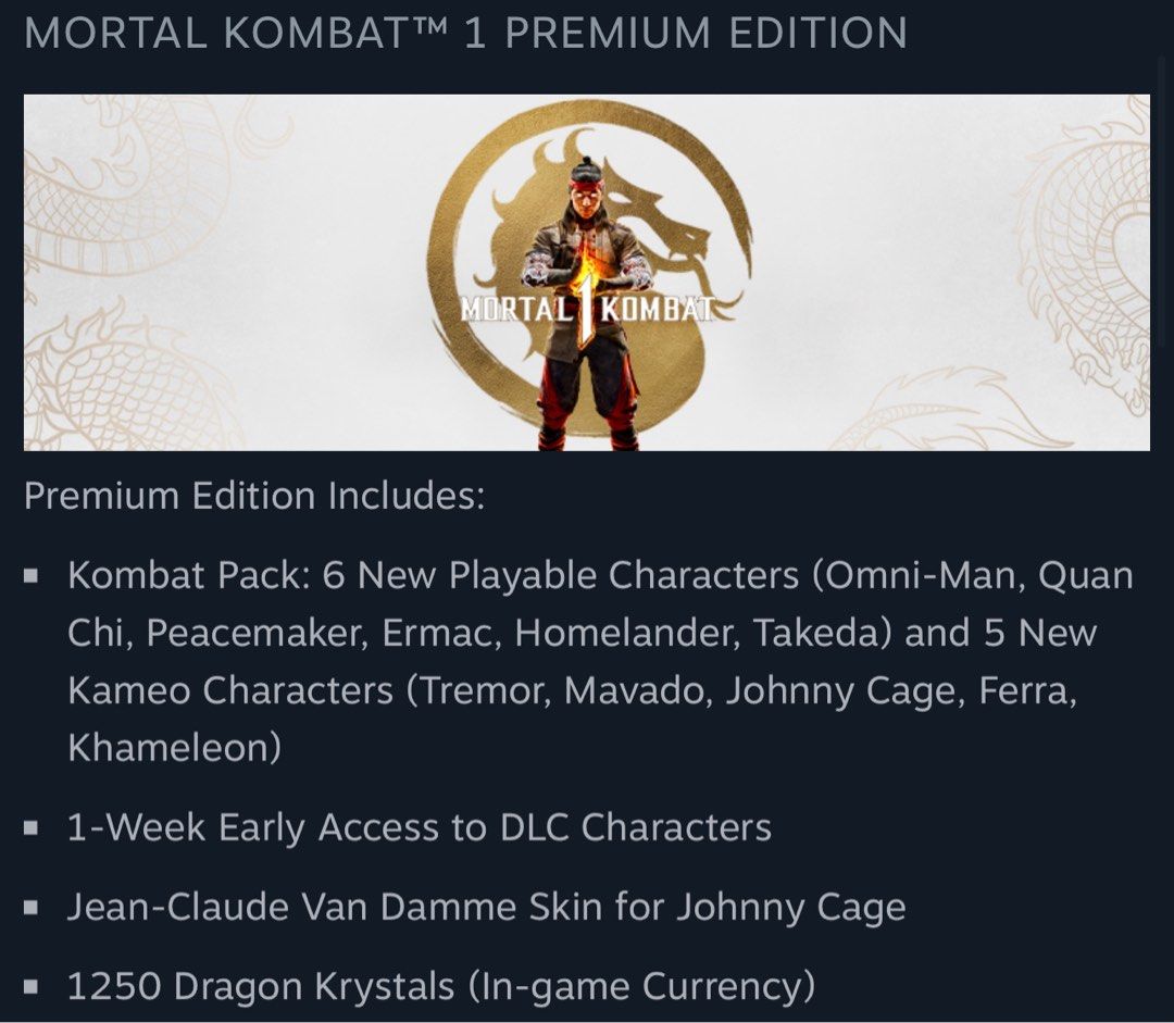 Mortal Kombat 1 Premium Edition (PC Steam), Video Gaming, Video Games, Others on Carousell