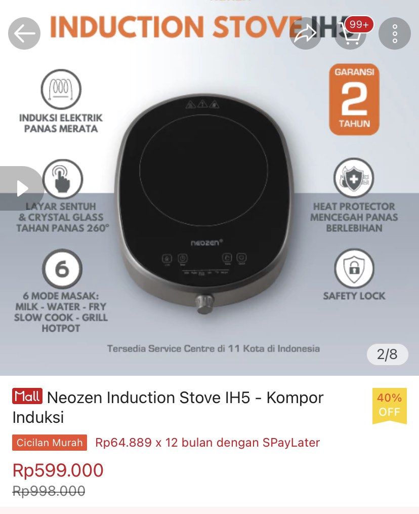 Neozen kompor induksi, Kitchen & Appliances di Carousell