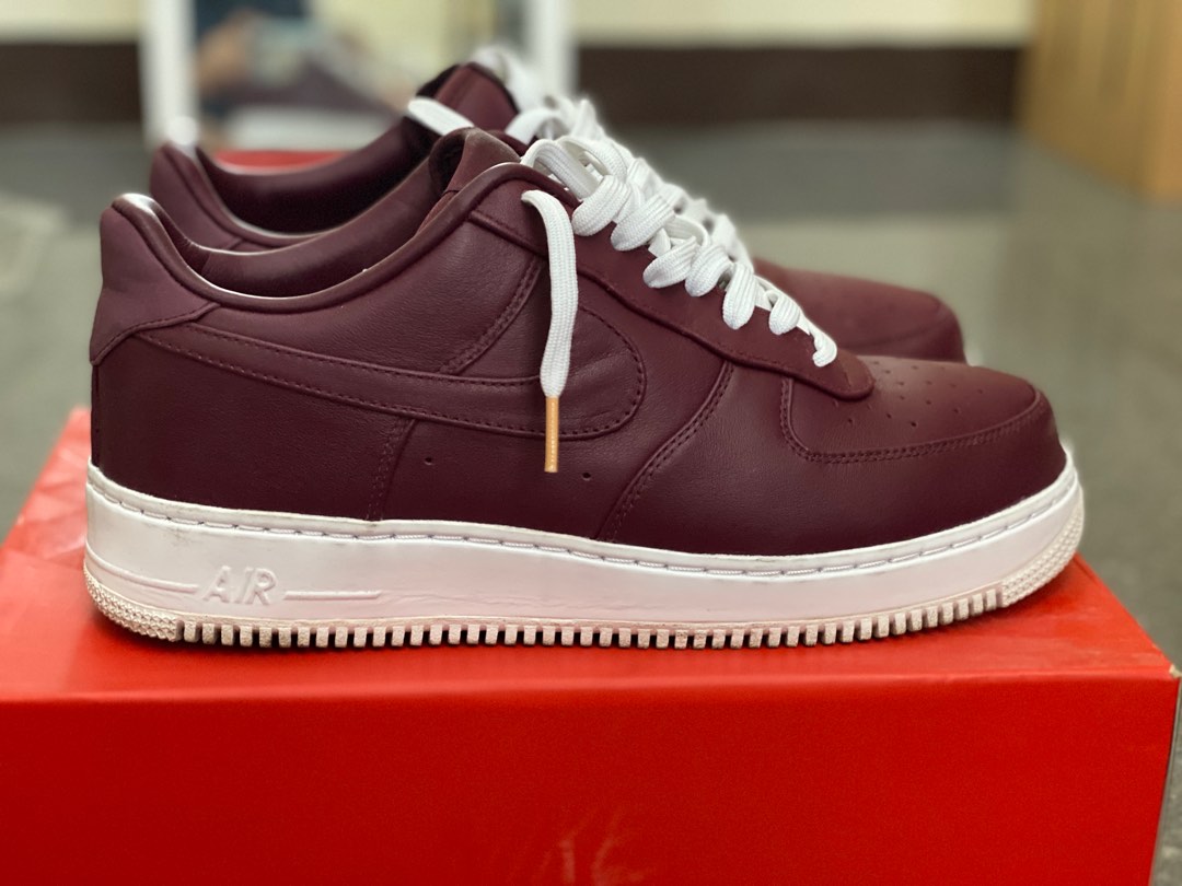 Nike Lab Airforce 1 Night Maroon, Men's Fashion, Footwear, Sneakers on Carousell