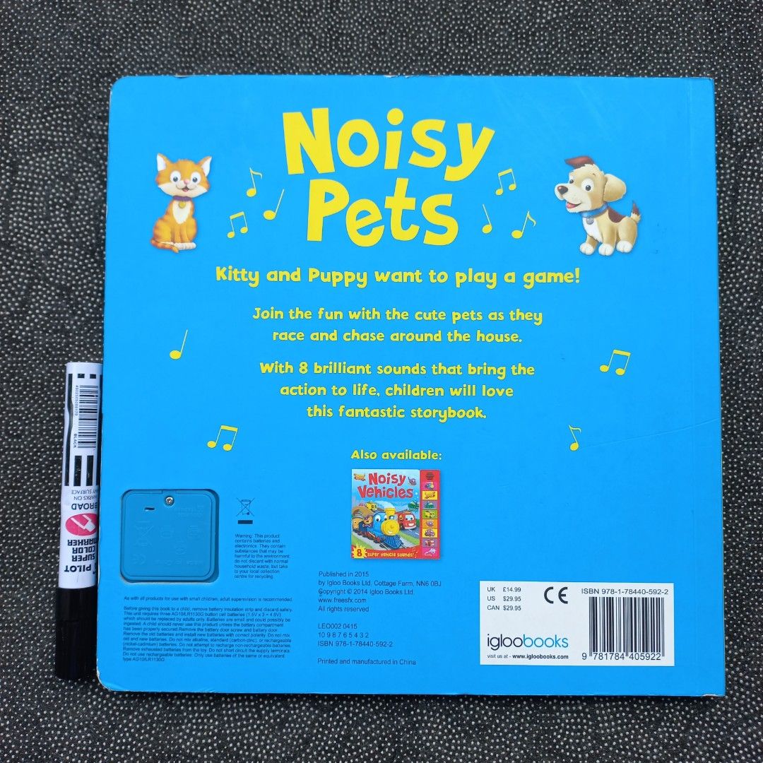 Noisy Pets Board Book Only - Sounds not working, Hobbies & Toys, Books ...