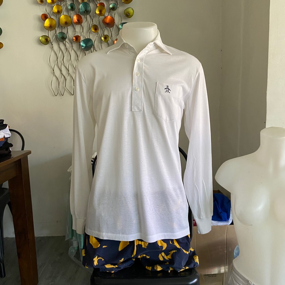 Penguin by Munsingwear Long sleeves Polo Shirt white color with pocket style, Men's Fashion ...