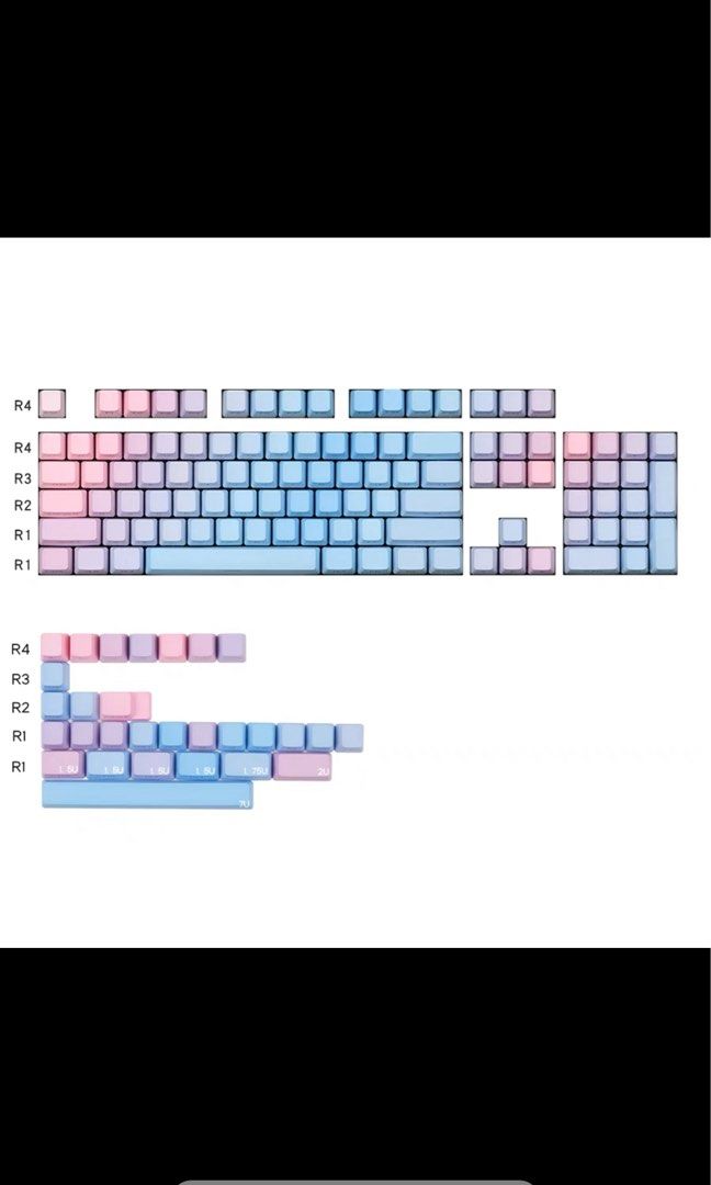 Pink Blue Gradient Keycaps Cherry Profile, Computers & Tech, Parts ...