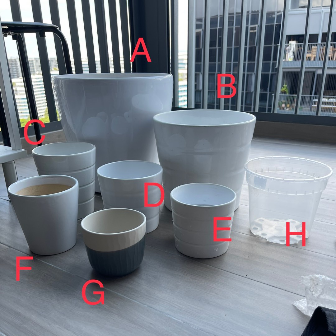 Plant Flower Pots Ikea Porcelain, Furniture & Home Living, Gardening ...