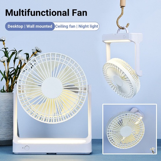 Portable Fan Battery Ceiling Fan With Light USB Fan Desk Table Fan Mini ...