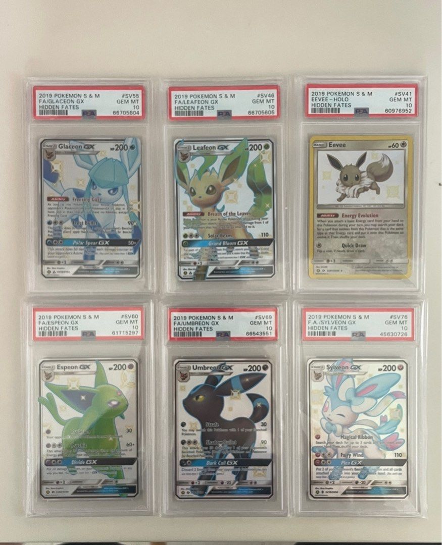[PSA 10] Pokémon TCG 2019 Hidden Fates Eeveelution Eevee Sylveon Espeon ...
