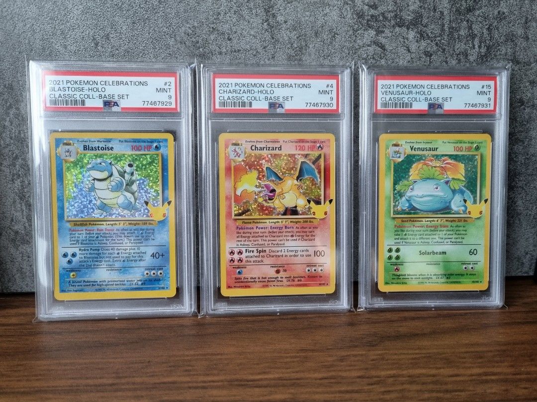 [PSA 9 Sequential] Pokemon Celebrations Base Set Trio Charizard Blastoise Venusaur, Hobbies ...