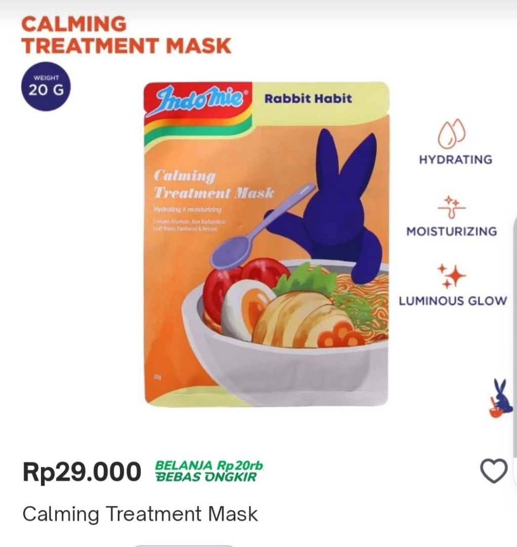 Rabbit habit Calming Treatment Mask, Kesehatan & Kecantikan, Kulit ...