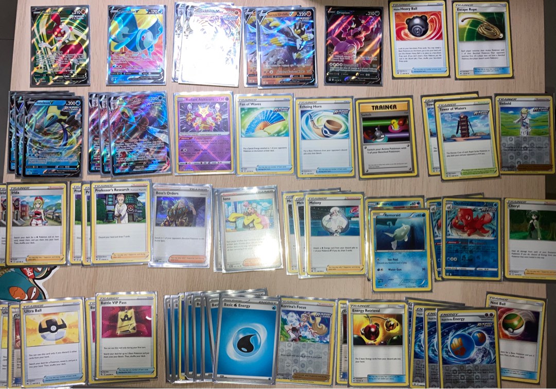 Rapid strike - Inteleon Urshifu Vmax premade deck pokemon tcg, Hobbies ...