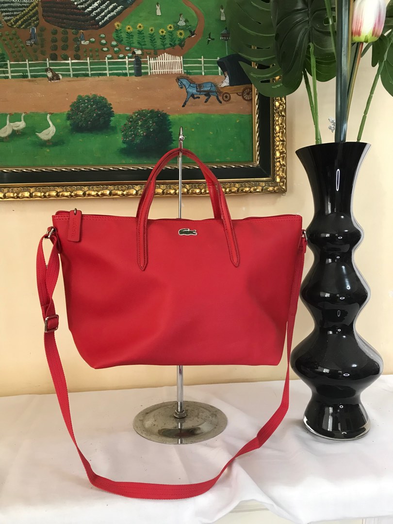 Red lacoste 2way, Women's Fashion, Bags & Wallets, Shoulder Bags on ...