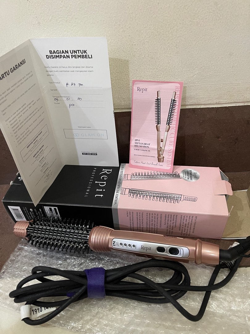 REPIT 2in1 Titan heat 27mm Catokan lurus dan curly, Kesehatan ...