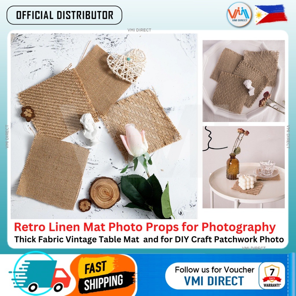 Retro Linen Mat Photo Props for Photography (12*12cm) VMI Direct ...