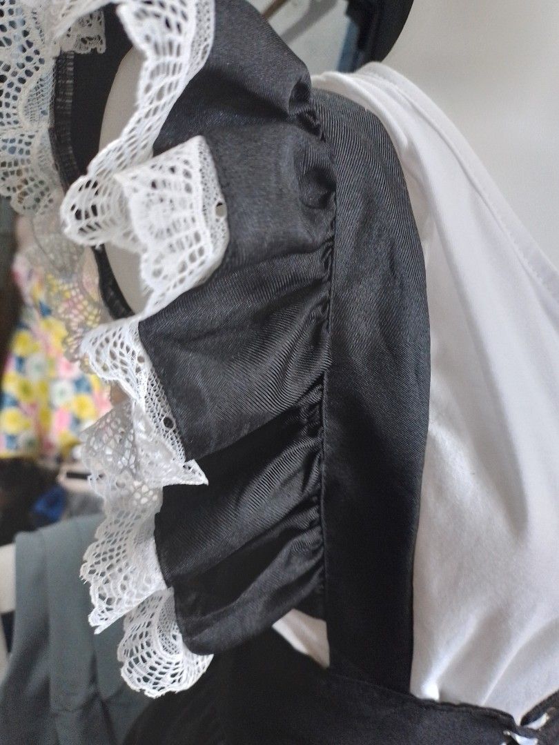 Ruffle Lolita Gothic maid cosplay outerwear dress, Women's Fashion ...