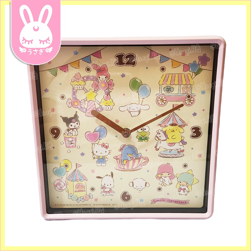 Sanrio Characters Pastel Carnival Square Wall Clock - Hello Kitty ...