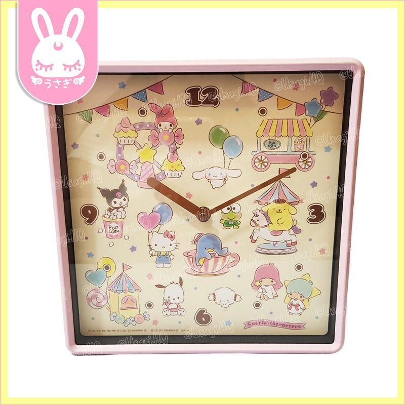 Sanrio Characters Pastel Carnival Square Wall Clock - Hello Kitty ...