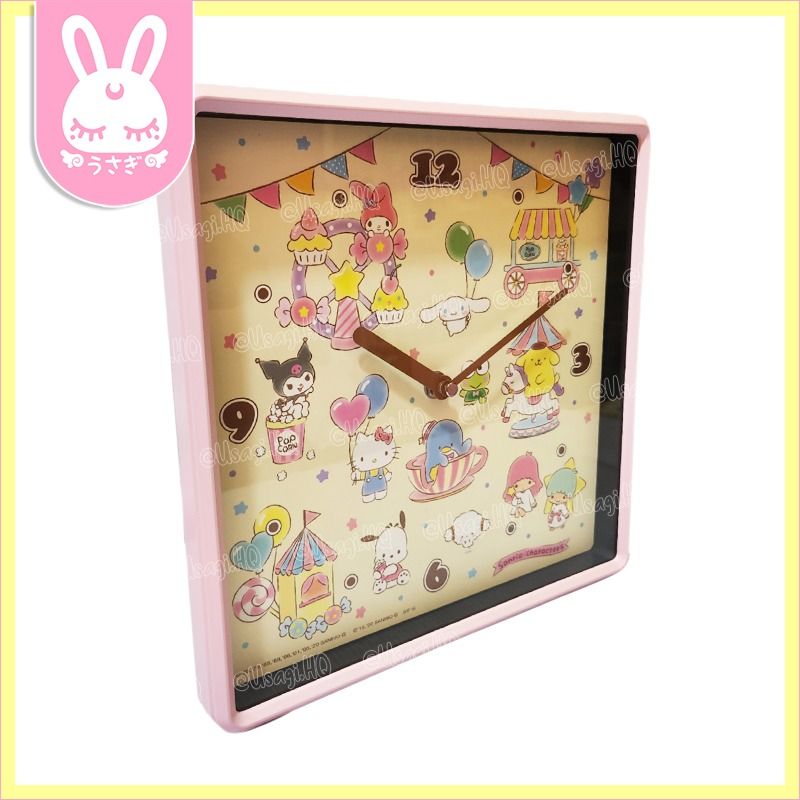 Sanrio Characters Pastel Carnival Square Wall Clock - Hello Kitty ...