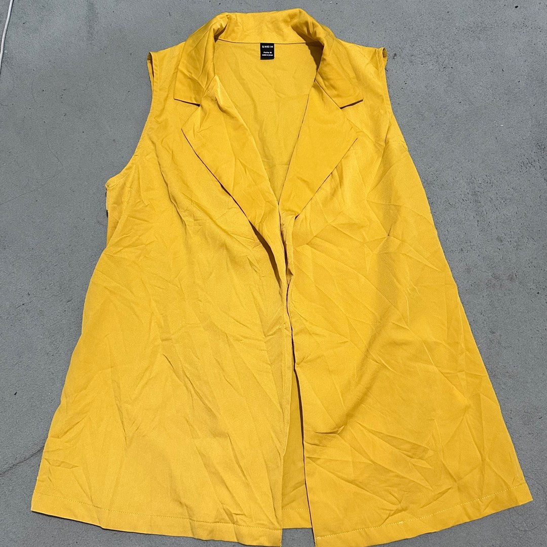 SHEIN (PETITE M) Mustard Vest, Women's Fashion, Coats, Jackets and ...