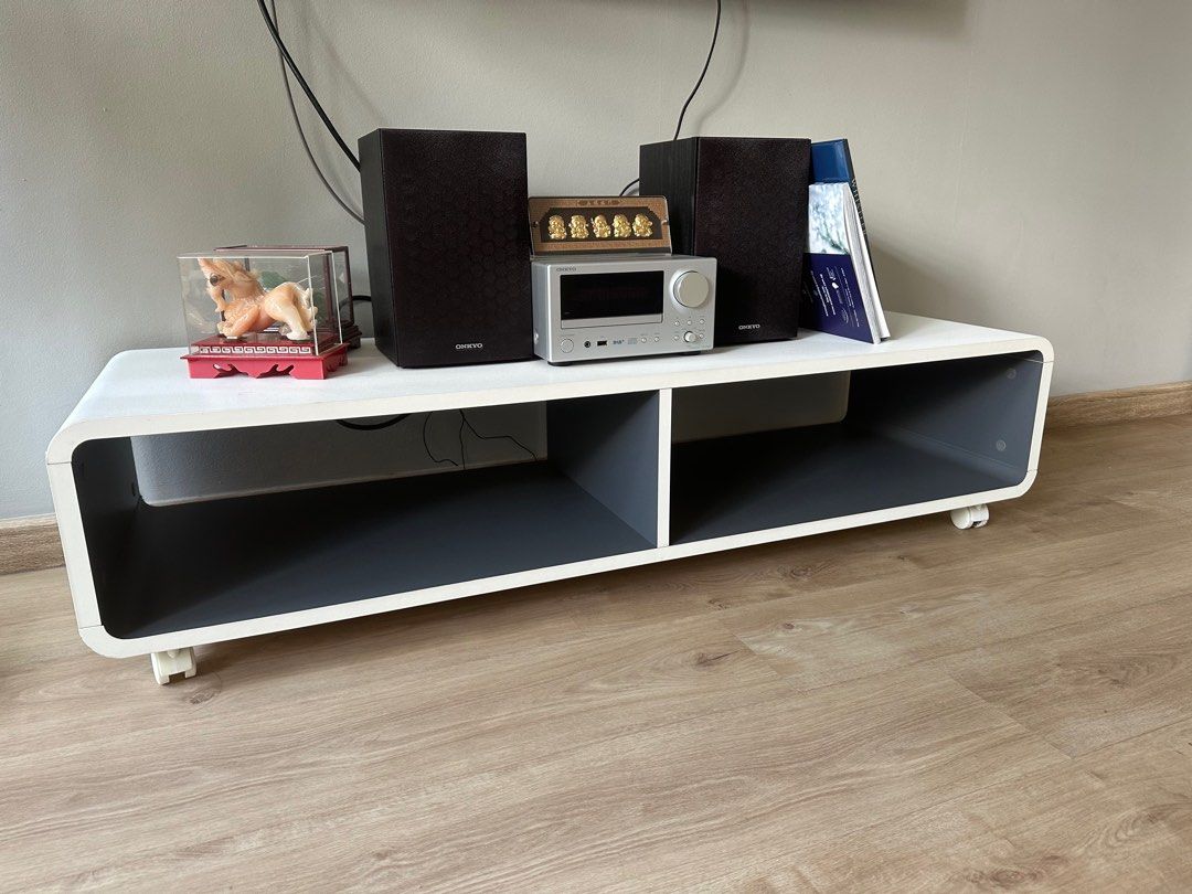 Simple TV console with movable wheels, Furniture & Home Living ...