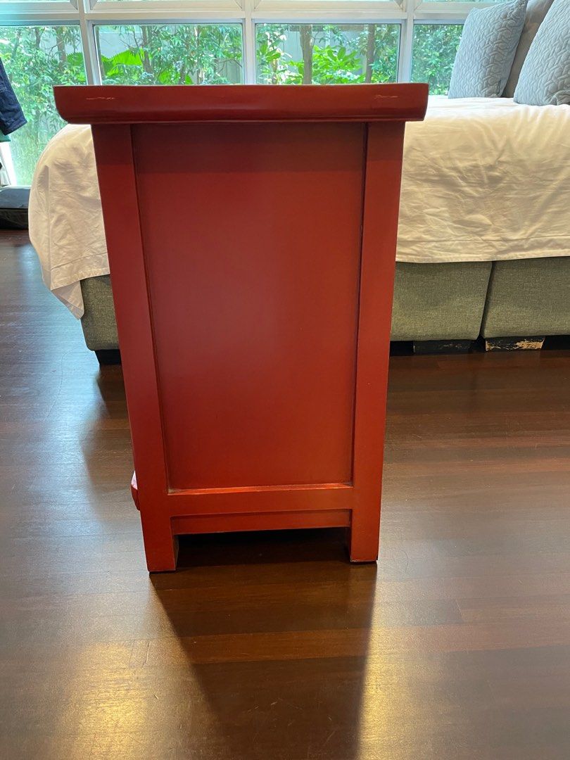 Single red bedside table, Furniture & Home Living, Furniture, Tables ...