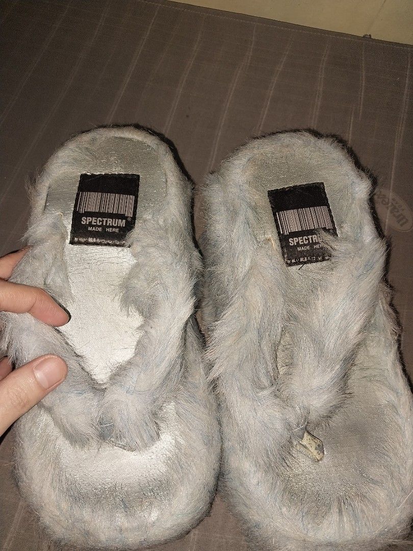 Sky blue furr 1 finger wedge, Women's Fashion, Footwear, Wedges on ...