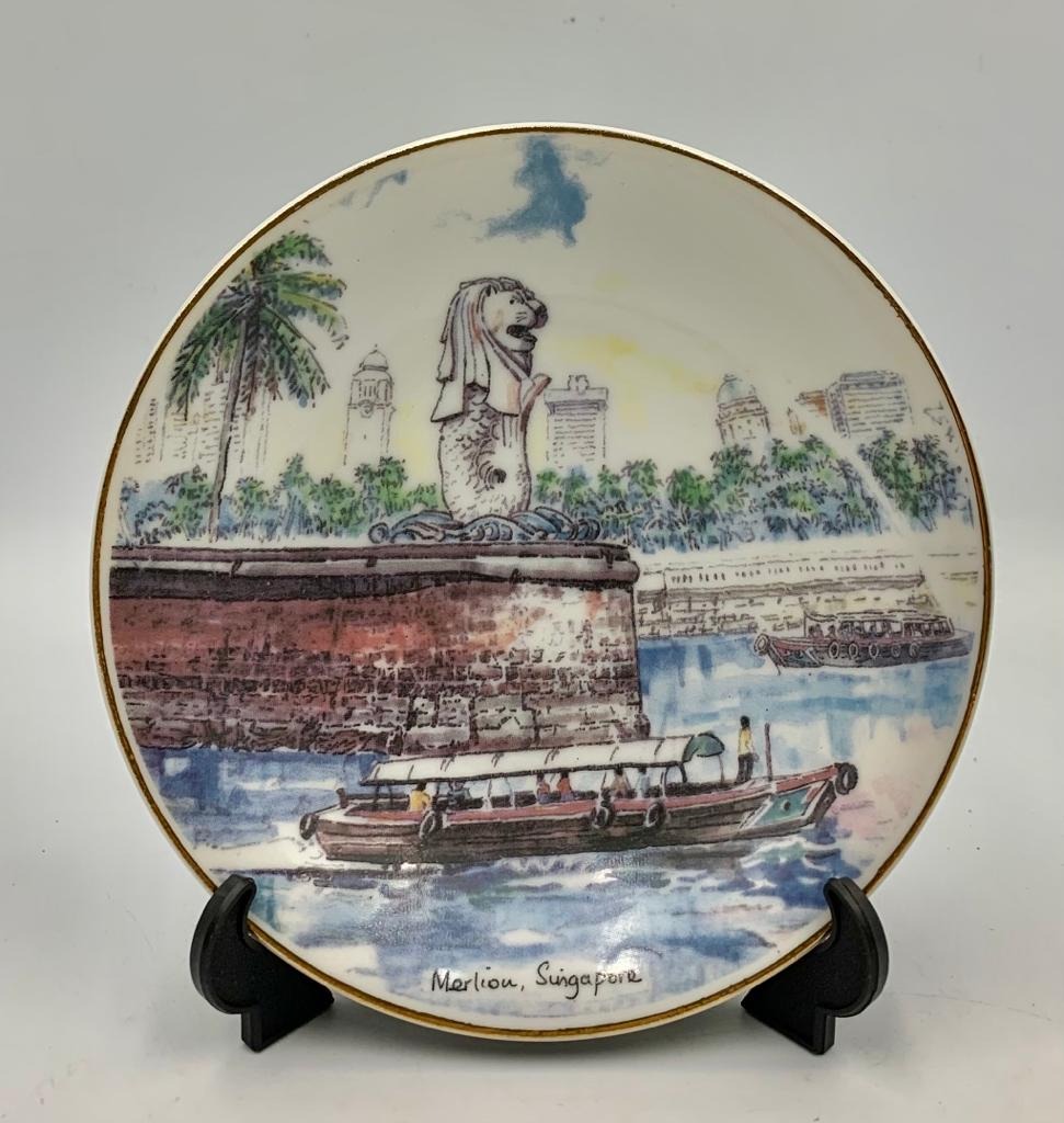Small Size Singapore River Tourism Souvenir Porcelain Plate, Hobbies ...