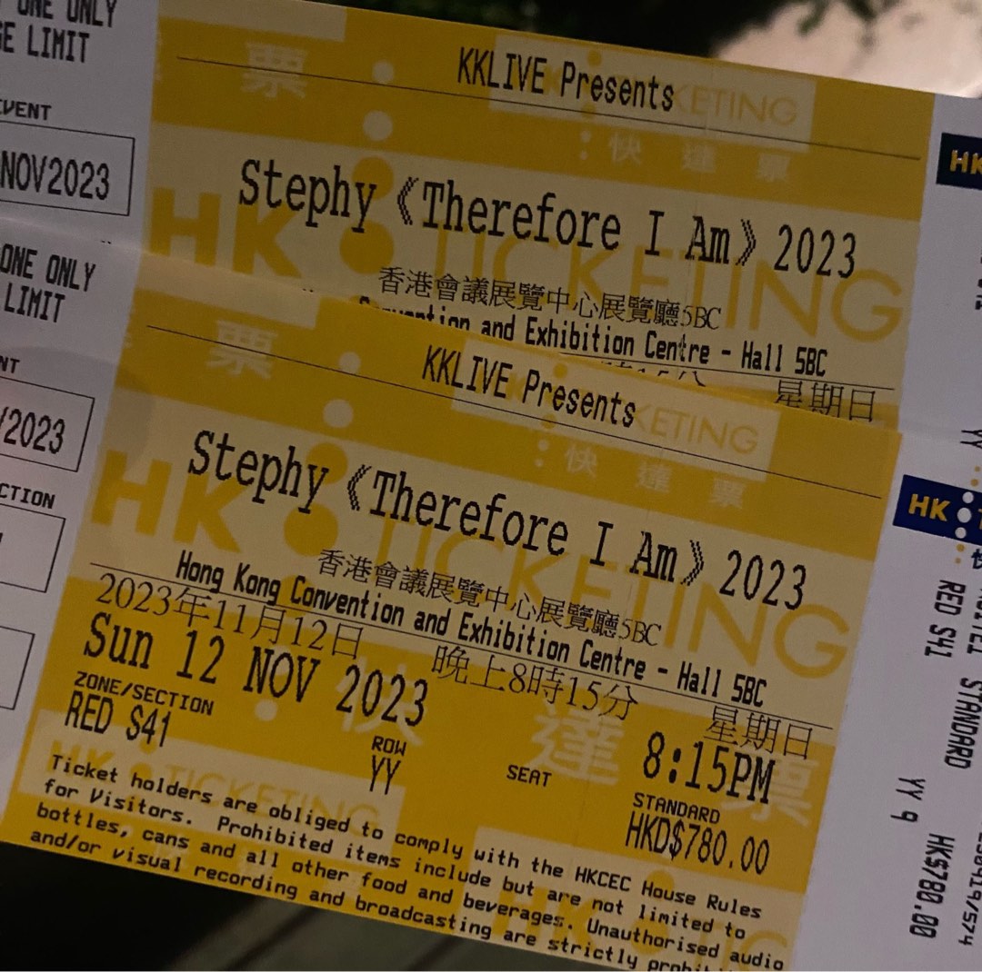鄧麗欣Stephy 12/11 Therefore I am 2023演唱會, 門票＆禮券, 活動門票 - Carousell