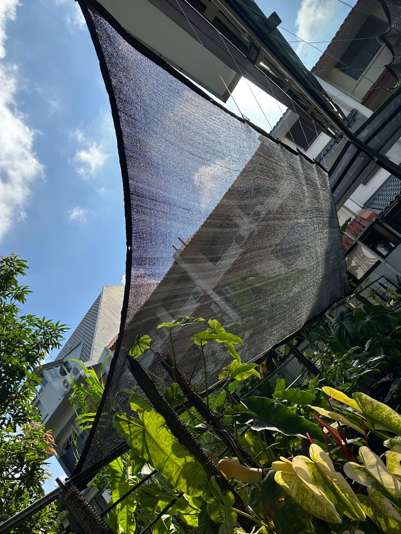 Sun shade sail mesh canopy awning screen net, Furniture & Home Living ...